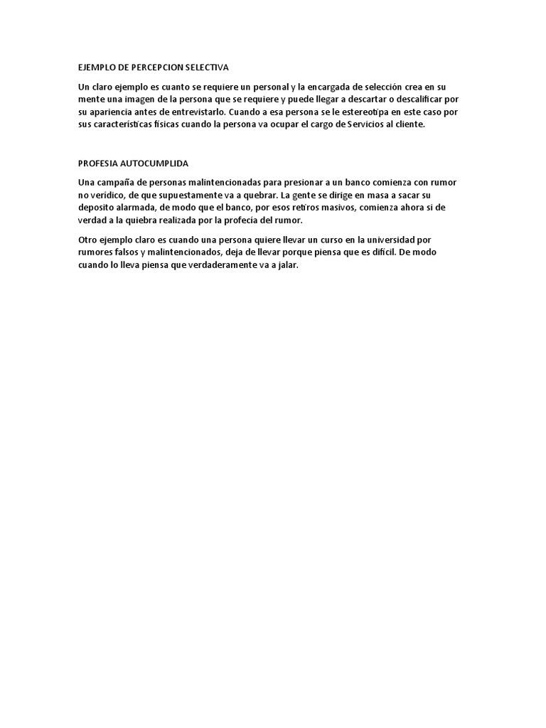 Ejemplo de Percepcion Selectiva | PDF