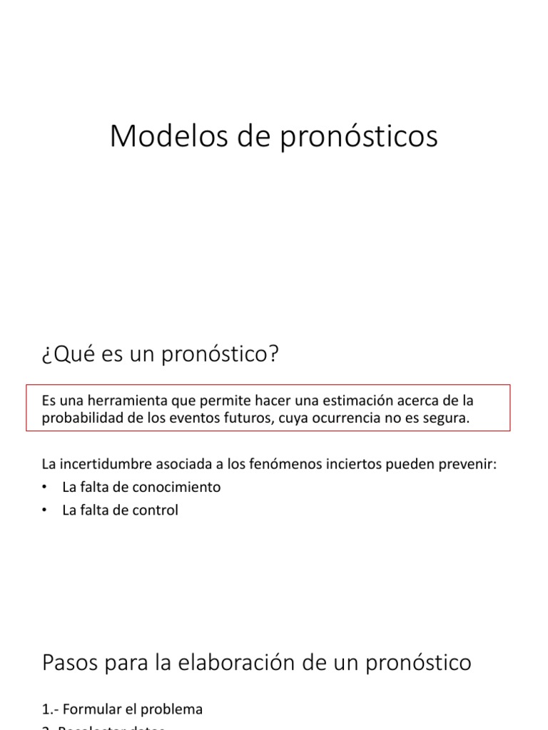 Modelos de Pron Sticos PDF | PDF | Media móvil | Planificación
