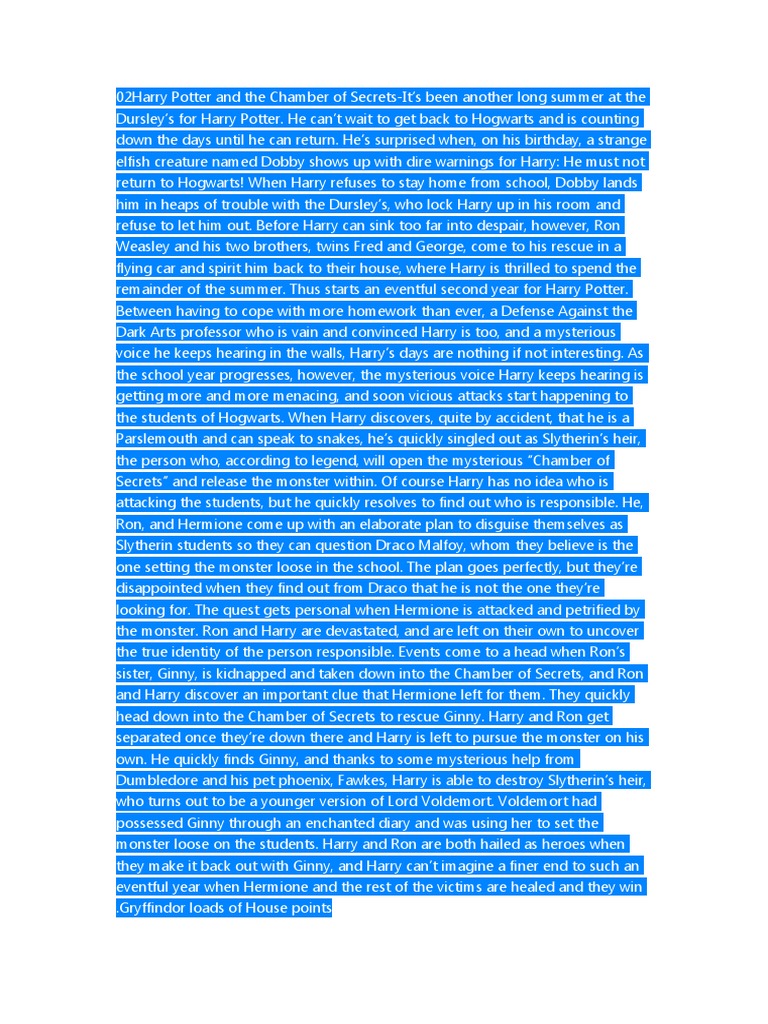 02harry Potter and The Chamber of Secrets | PDF | Fantasy | Fantasy Worlds