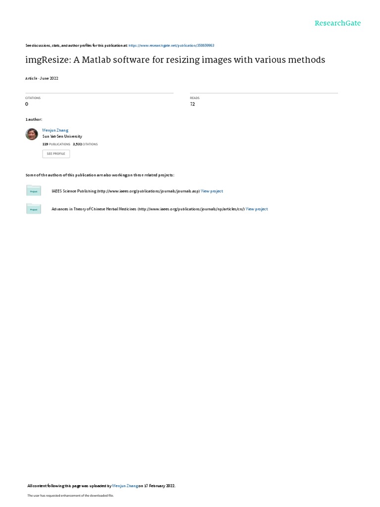Matlab Image Resizing Software | PDF | Matlab | Computer File