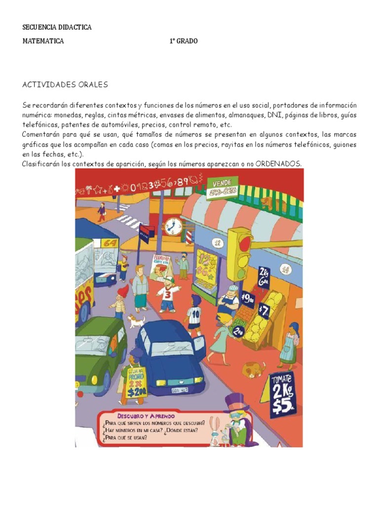 Actividades Matemáticas para 1° Grado | PDF