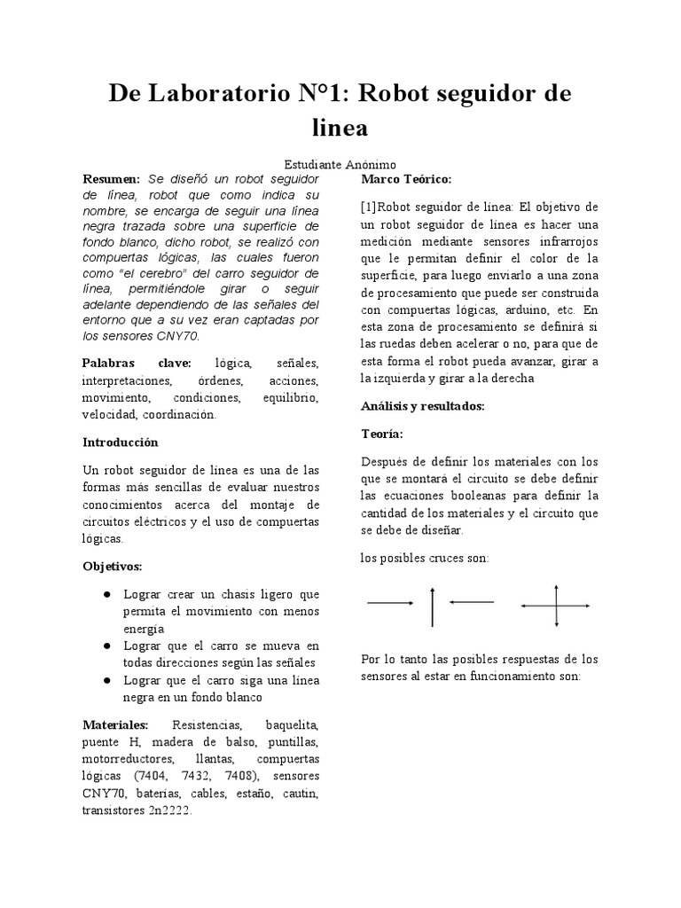 Informe - Robot Seguidor de Línea | PDF