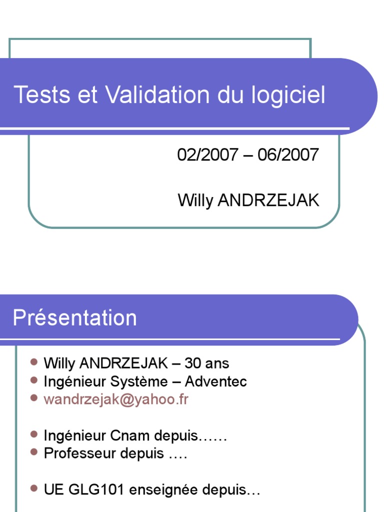 Tests Et Validation Du Logiciel COURS 1 | PDF | Domaines de l ...