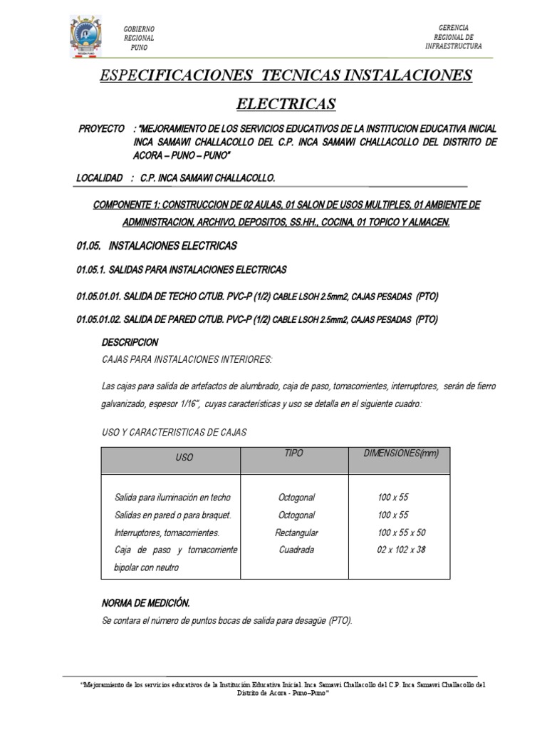 Especificaciones Tecnicas Instalaciones Electricas 10 | PDF | Hdmi | Resistencia Eléctrica y ...
