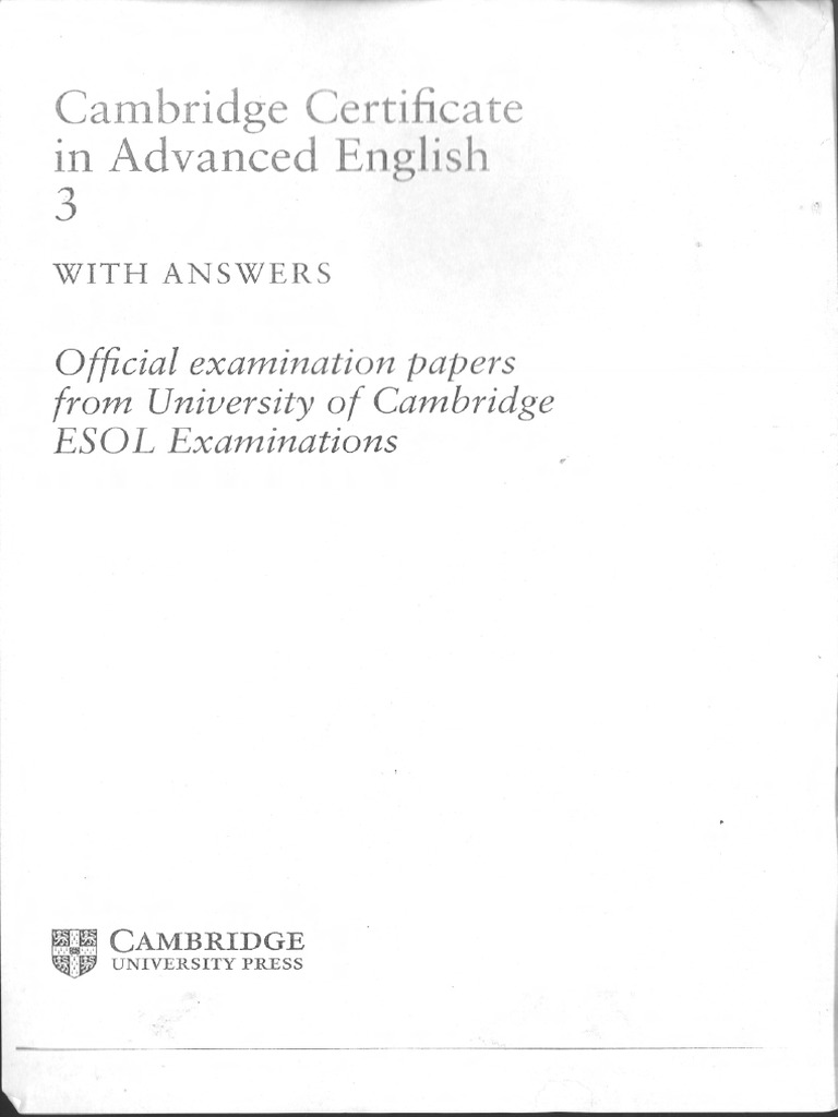 Cambridge Certificate in Advanced English 3 For Updated Exam Self-Study ...