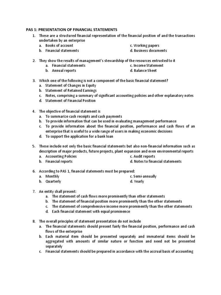 Understanding PAS 1: Presentation of Financial Statements | PDF ...