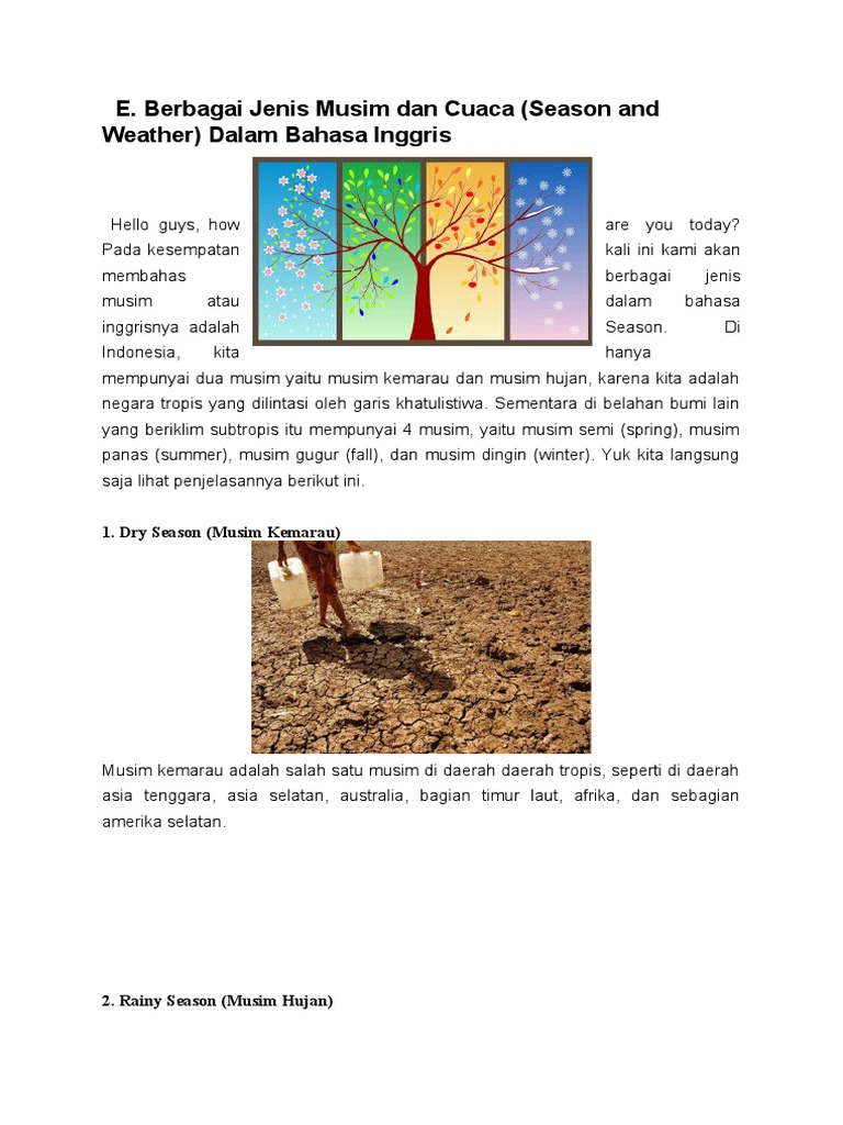 Berbagai Jenis Musim Dan Cuaca | PDF