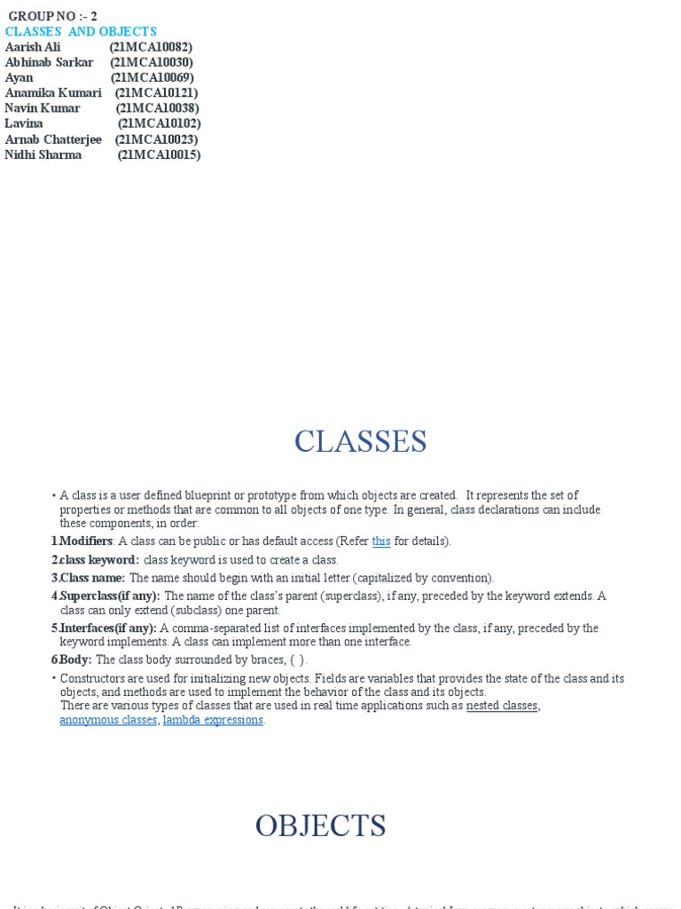 OOSE Presentation1 | PDF | Class (Computer Programming) | Object (Computer Science)