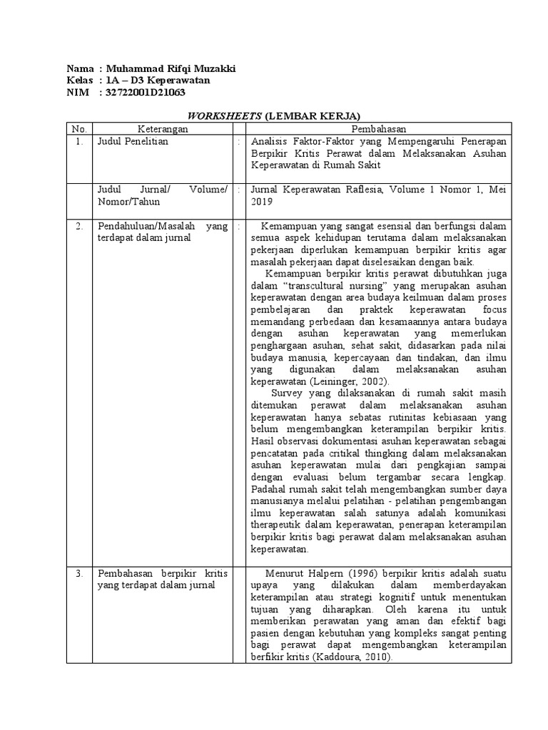WORKSHEETS Individu | PDF