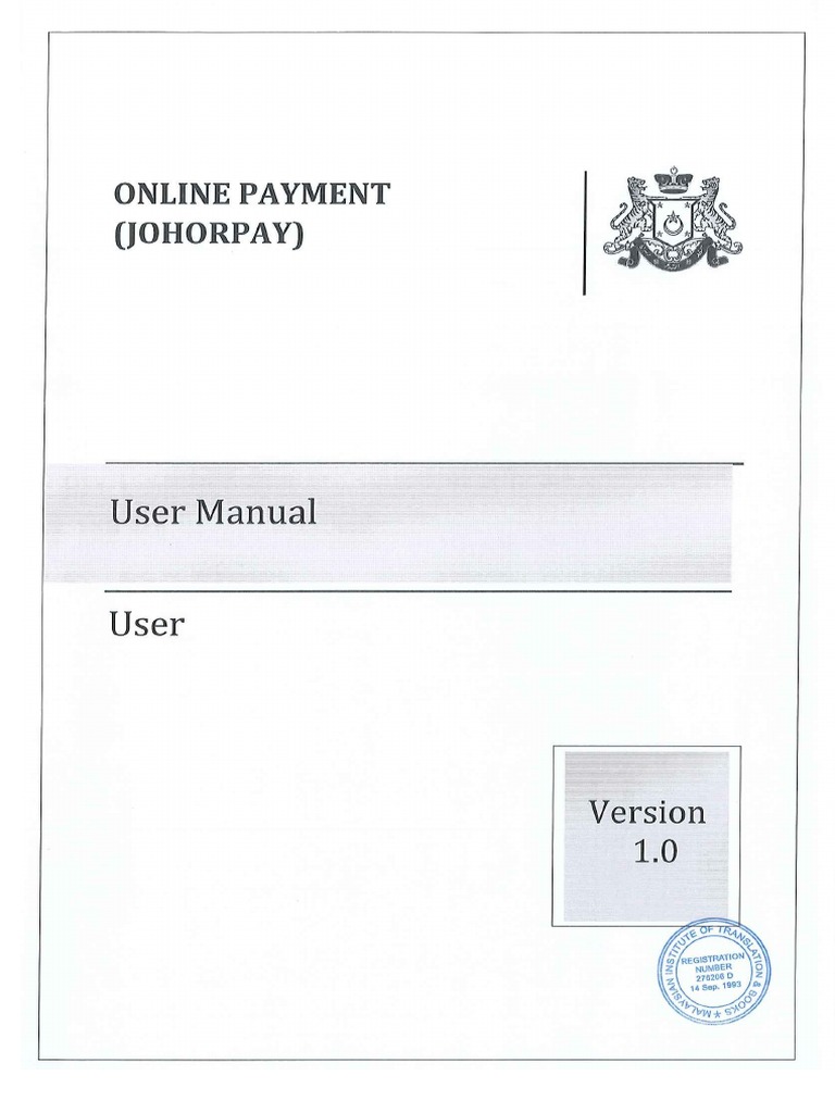 JohorPay User Manual v0.2 | PDF | Identity Document | Password