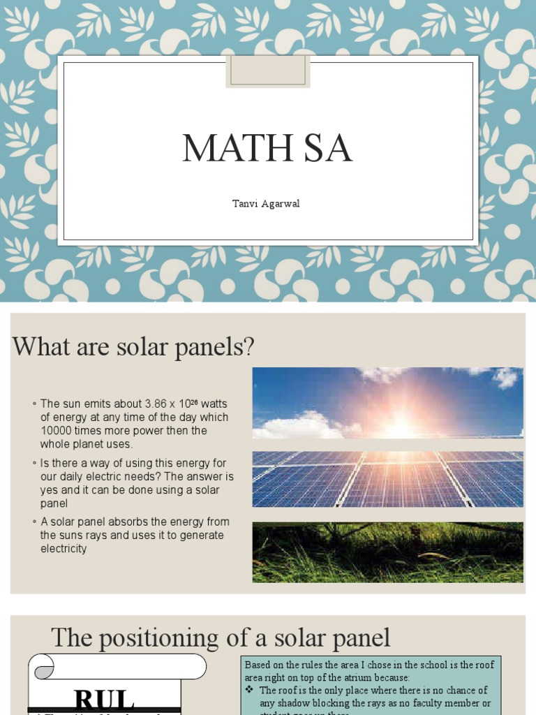 Math Solar Panel | PDF | Trigonometric Functions | Trigonometry