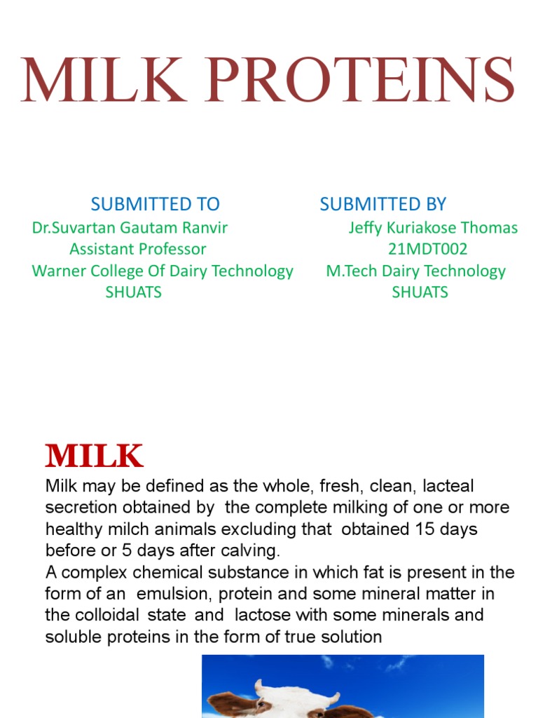 Understanding Milk Proteins and Composition | PDF | Milk | Proteins