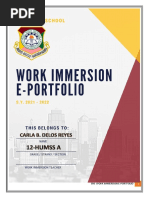 Humss Work Immersion Program | PDF | Learning | Teachers