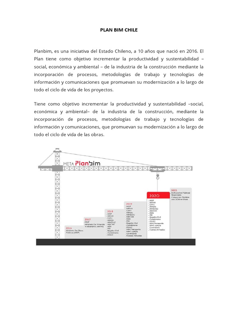 Plan BIM Chile: Modernización Construcción | PDF