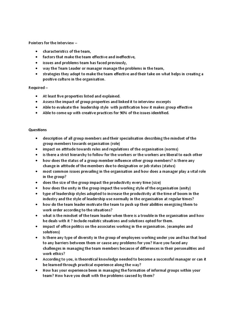 Interview Questions | Download Free PDF | Leadership | Mindset