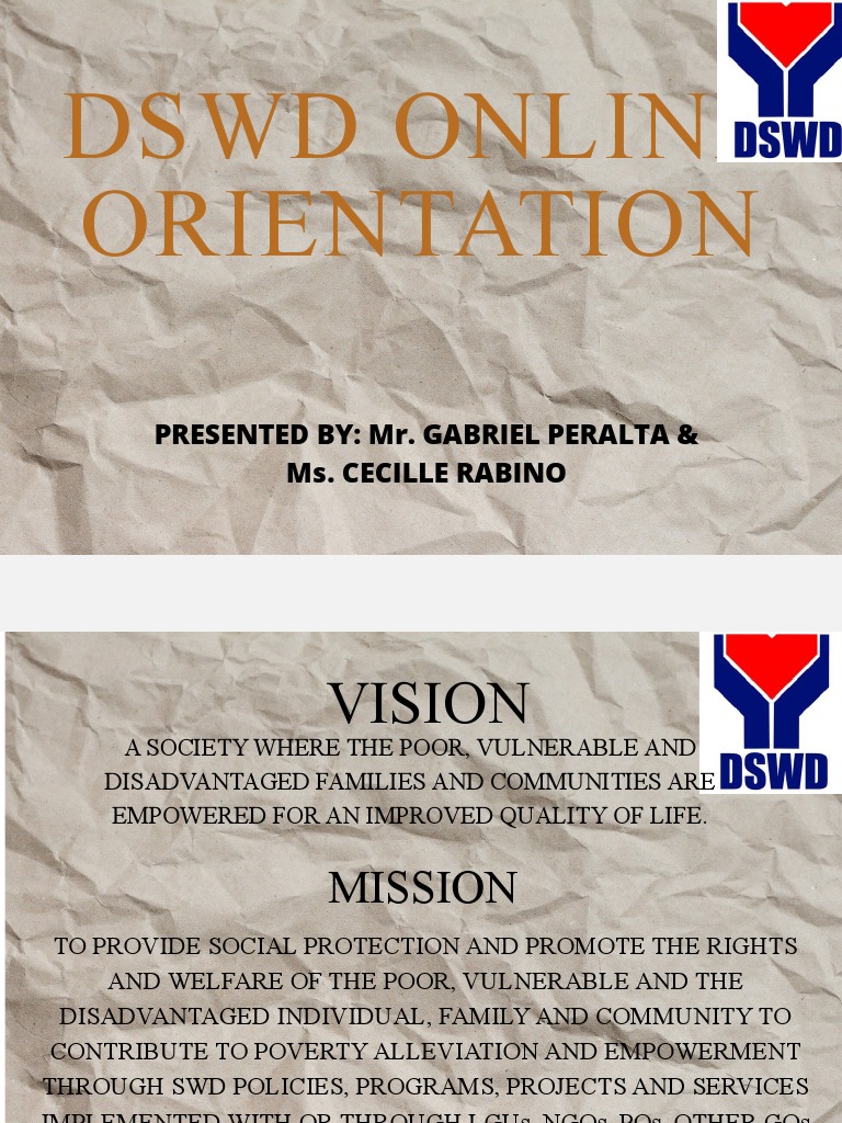 DSWD Online Orientation Overview | PDF | Empowerment | Poverty