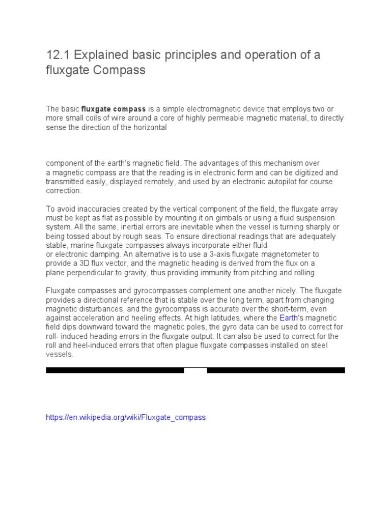 Lesson 12 - Fluxgate Compass | PDF | Solid State Electronics | Magnetometer
