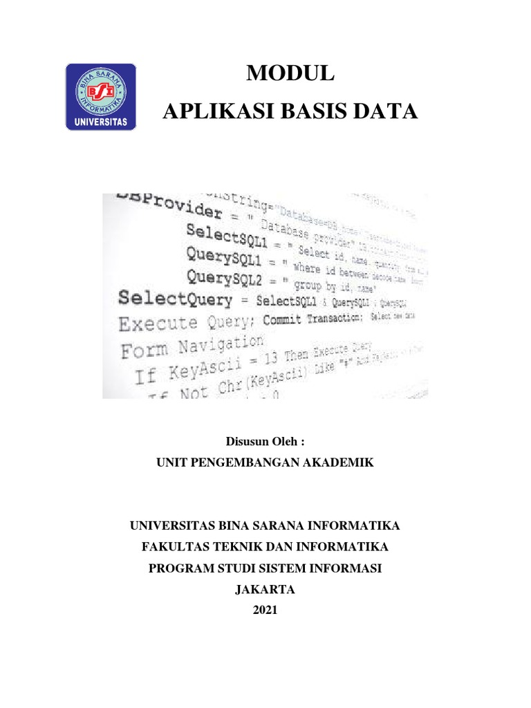 Modul Aplikasi Basis Data SI S1 | PDF