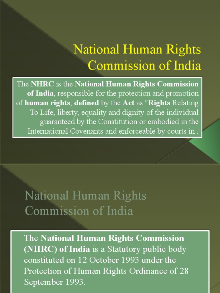NHRC India: Structure and Functions | PDF | Human Rights | Ethical ...