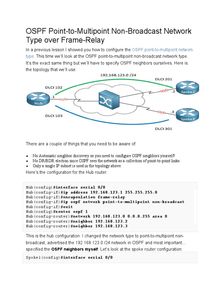 OSPF Point-to-Multipoint Config Guide | PDF | Teaching Methods ...