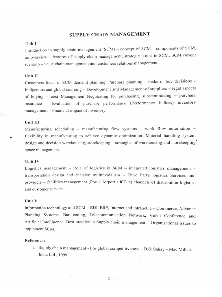 SCM Unit-3 Notes | PDF