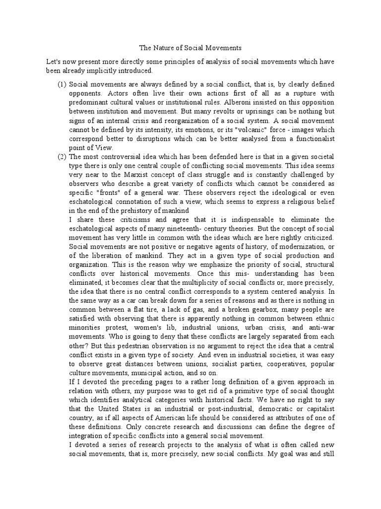 The Nature of Social Movements | PDF | Social Movements | Sociology