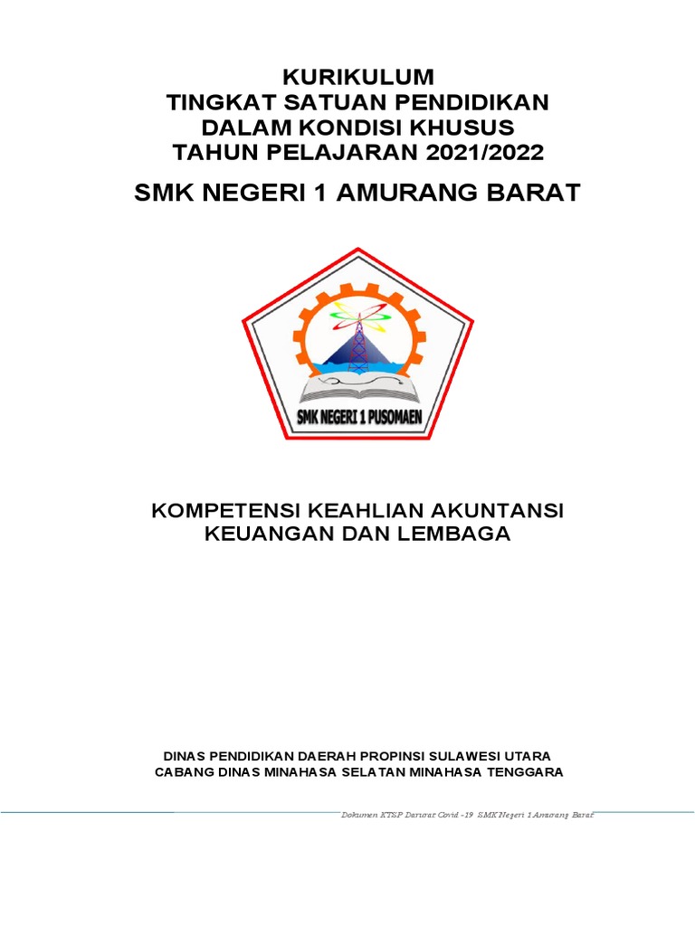 Buku 1 KTSP Darurat Akl SMK Negeri 1 Pusomaen | PDF