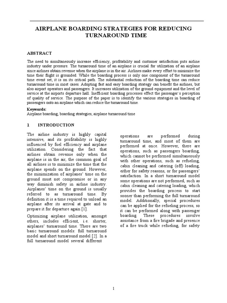 Airplane Turnaround Time Strategies | PDF | Airlines | Aircraft