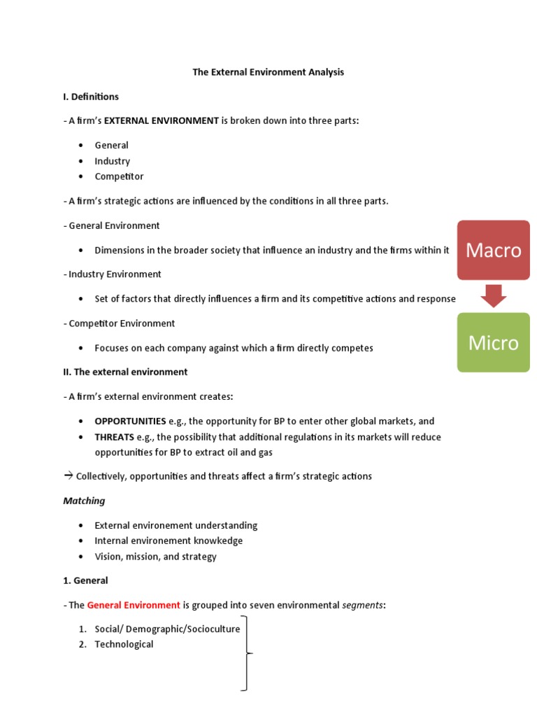 The External Environment Analysis | PDF | Market (Economics) | Business