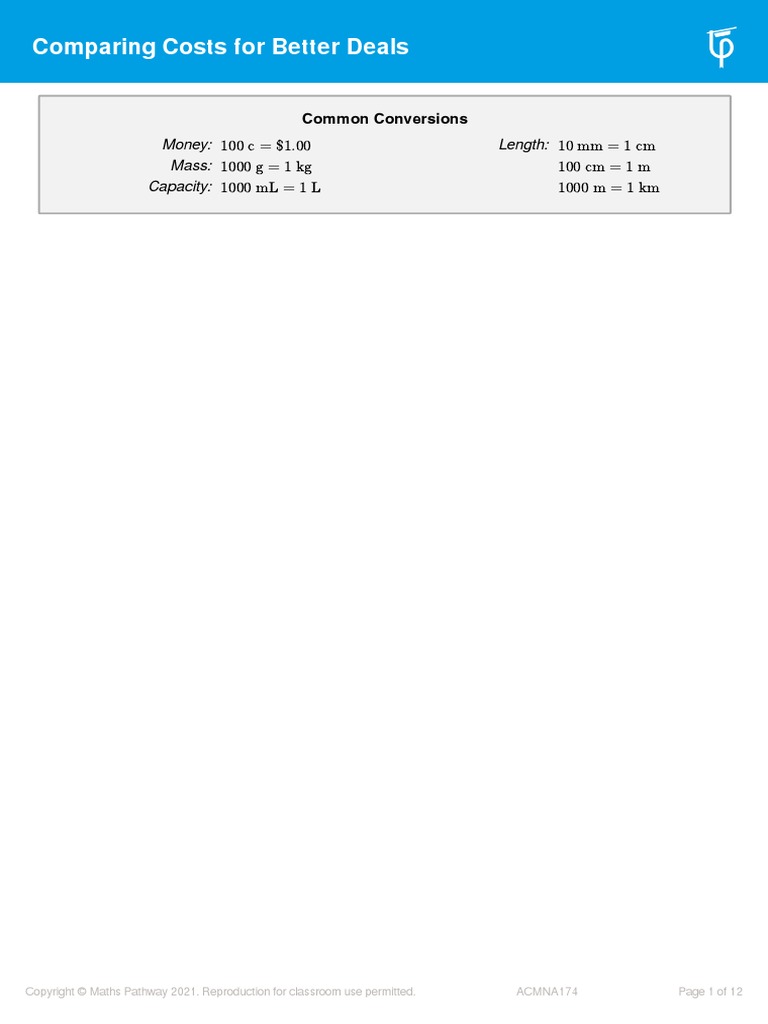 Comparing Costs For Better Deals | PDF