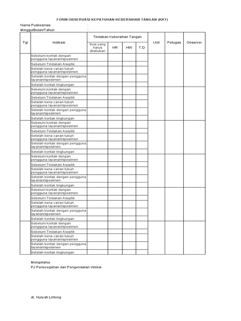 Form Observasi KKT Dan Apd | PDF