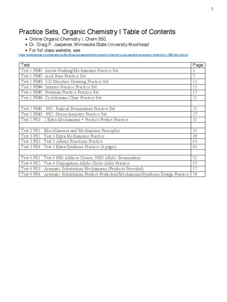 Organic Chemistry Practice Sets Overview | PDF | Conformational ...