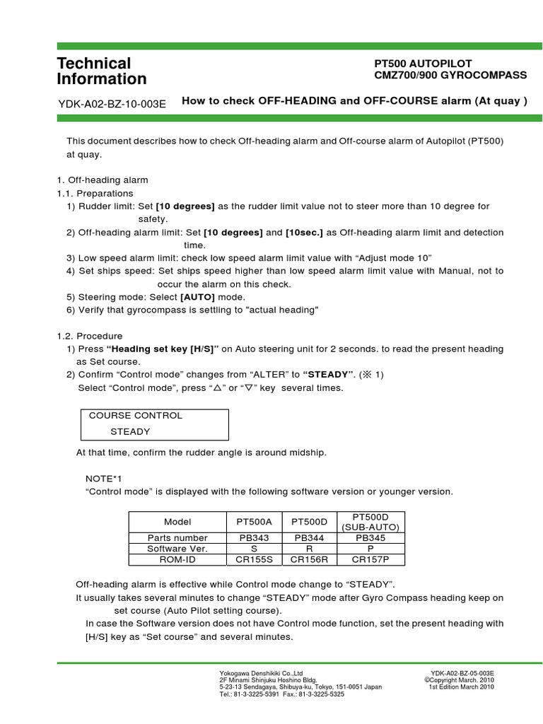 TI - How - To - Check - Off-headingOff-course-alarm-1st-Rev3 - 2 | PDF ...