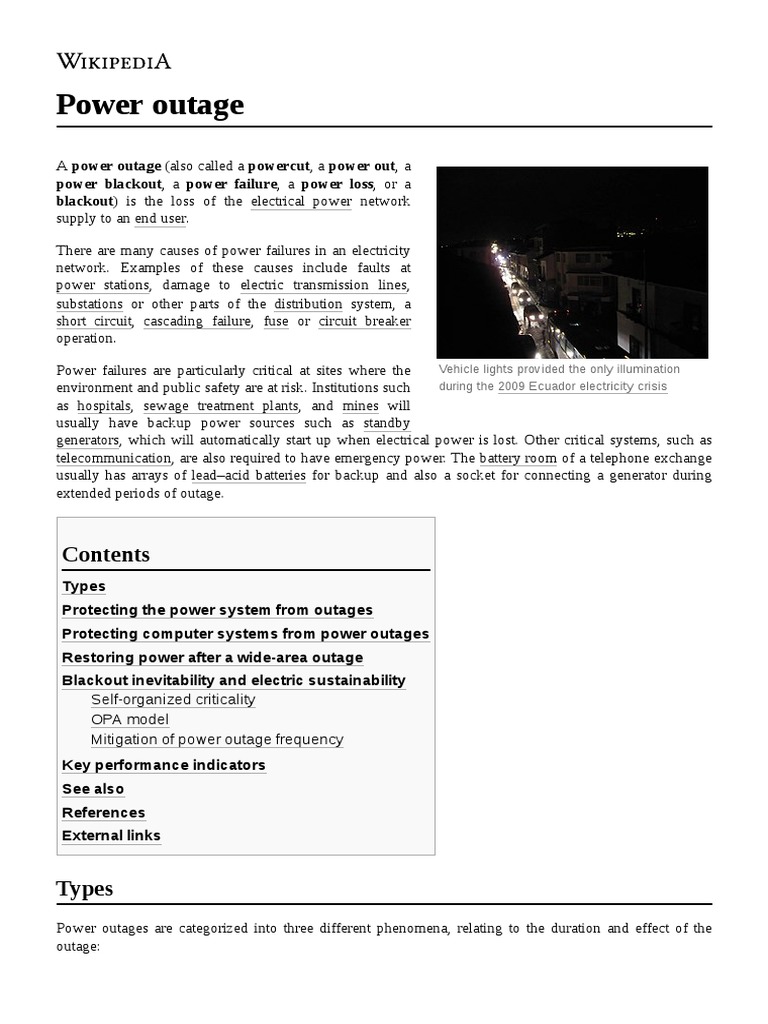 Power Outage: Vehicle Lights Provided The Only Illumination During The ...