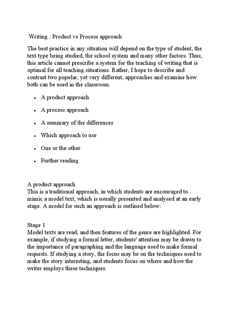 Writing Product Vs Process | PDF | Cognitive Science | Cognition