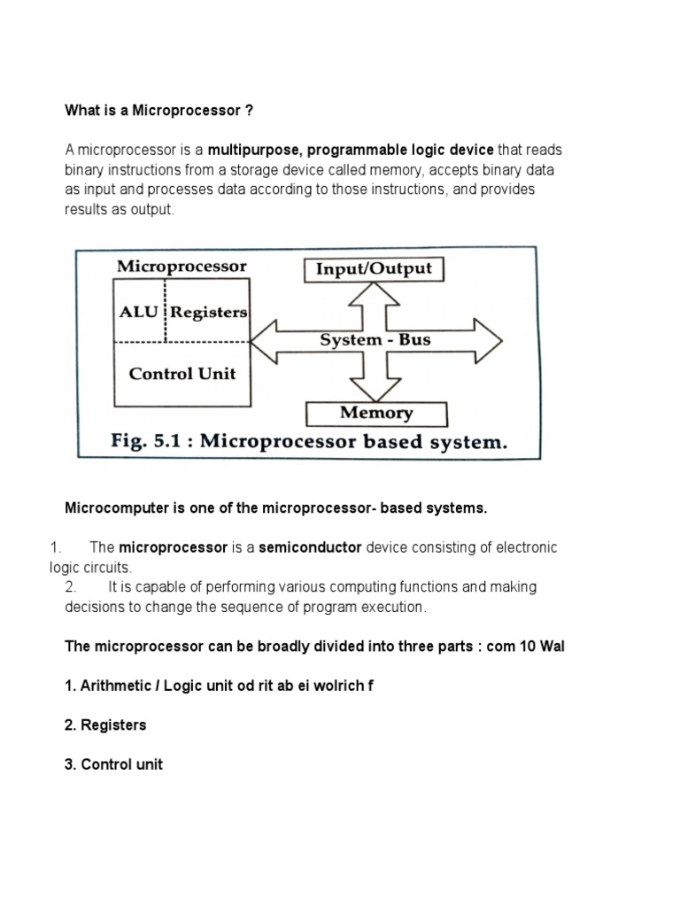 Introduction To Microprocessors And 8085 Pdf Central Processing Unit Microprocessor