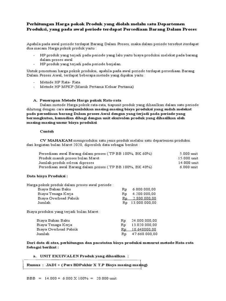 Perhitungan HP Produk Metode Rata-rata | PDF | Teknologi & Rekayasa