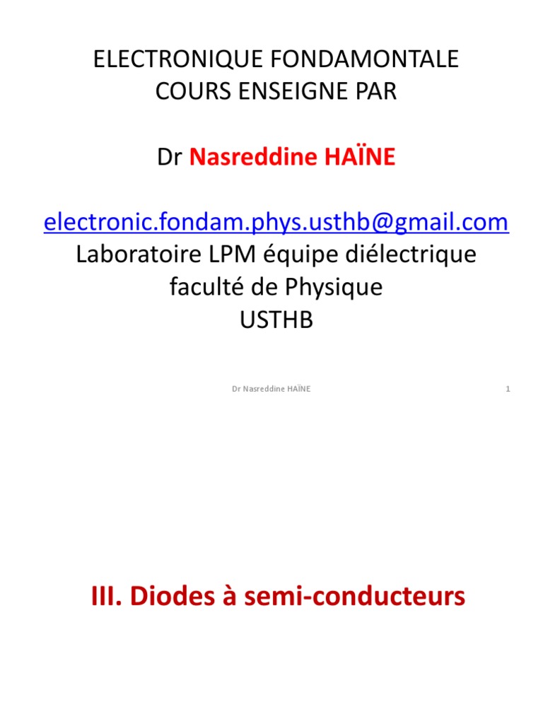 Diodes À Semi-Conducteurs | PDF | Dopage (semi-conducteur) | Semi ...