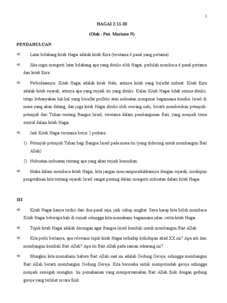 Membangun Bait Allah yang Baru | PDF