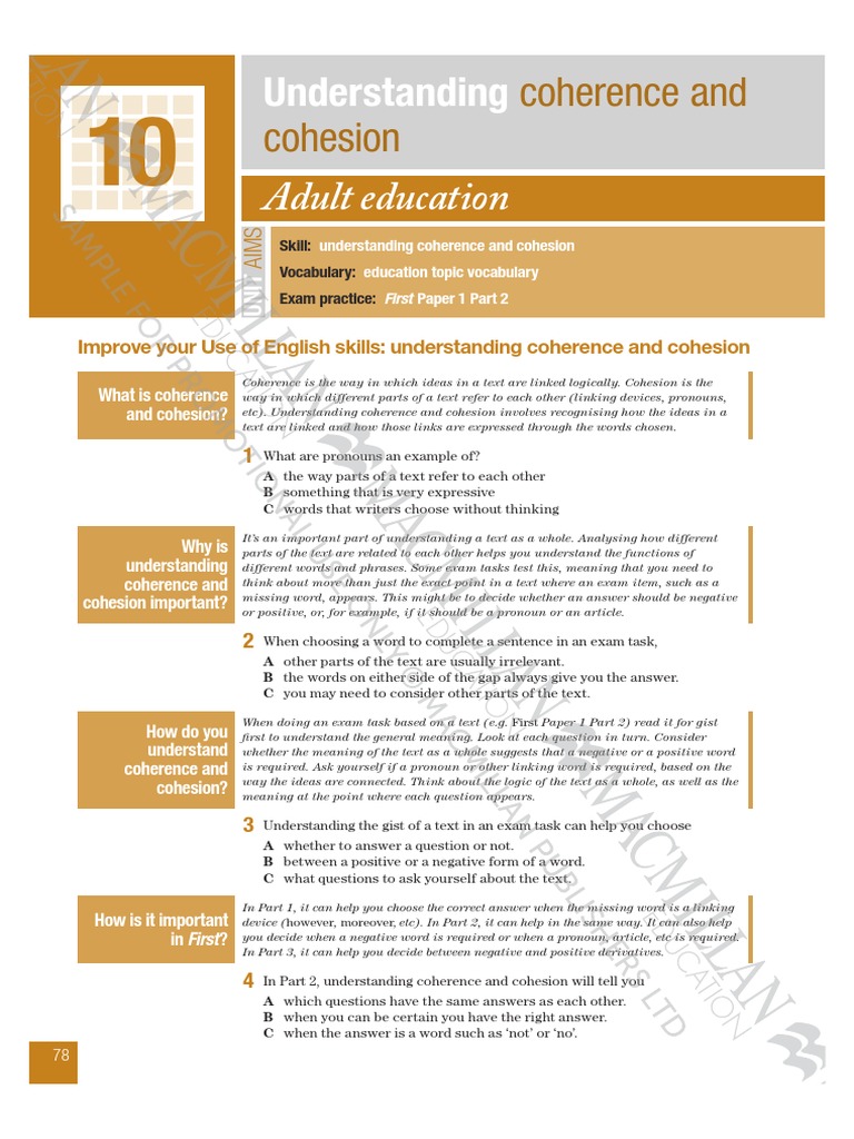 Coherence Vs Cohesion | PDF | Test (Assessment) | Question