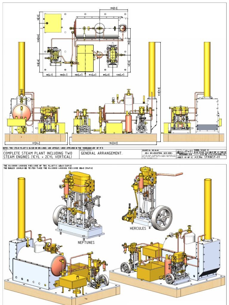 General Arrangement. Complete Steam Plant Including Two Steam Engines ...