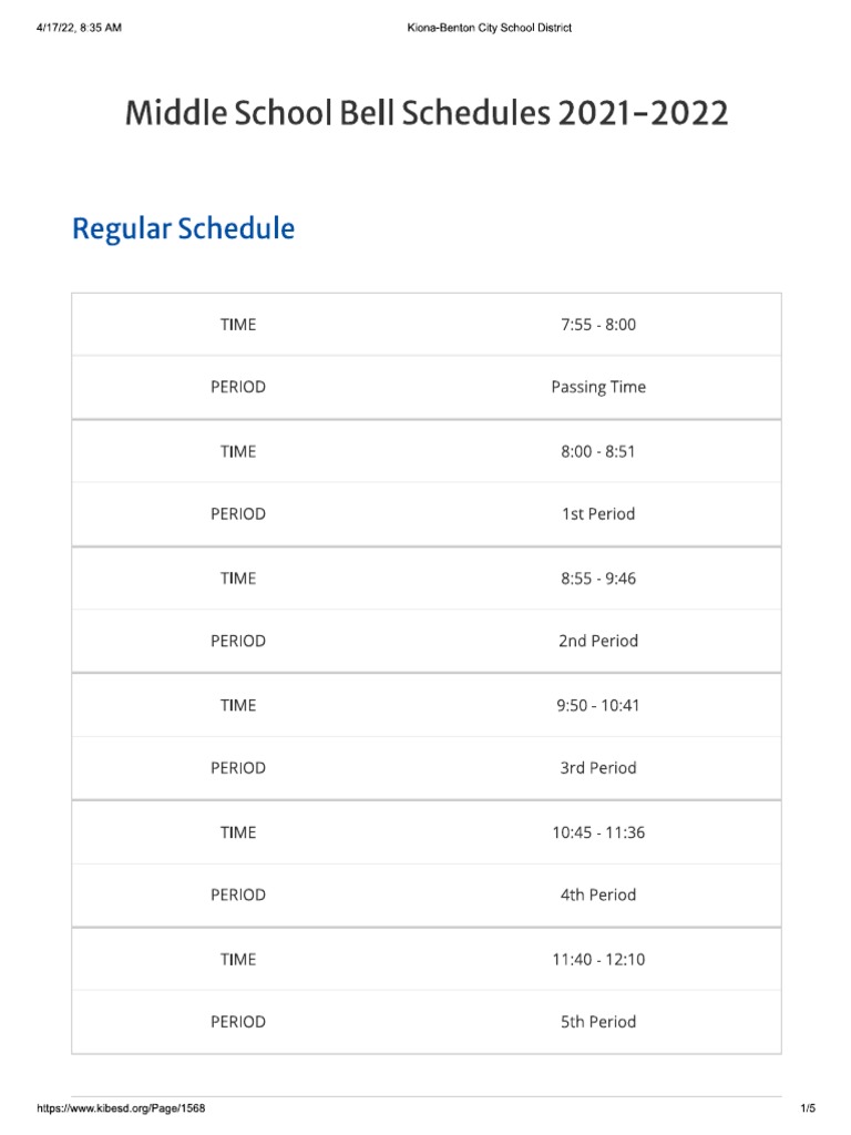 Bell Schedule | PDF
