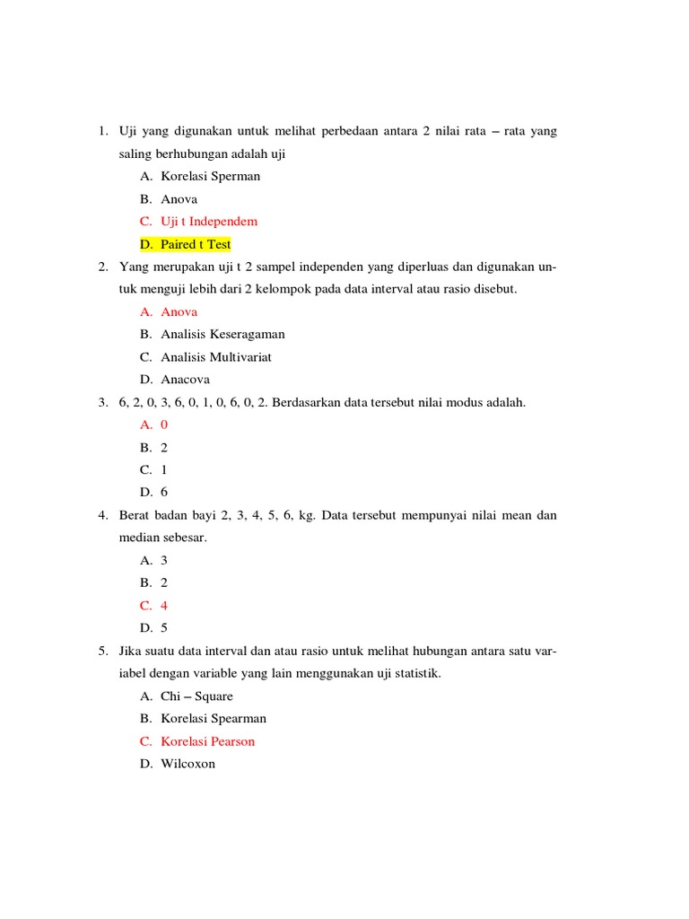 Soal - Soal Statistik-1 | PDF | Metode & Bahan Ajar