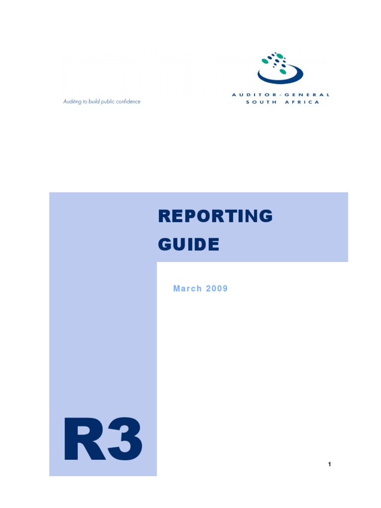 R3 - Reporting Guide Final | PDF | Auditor's Report | Financial Audit