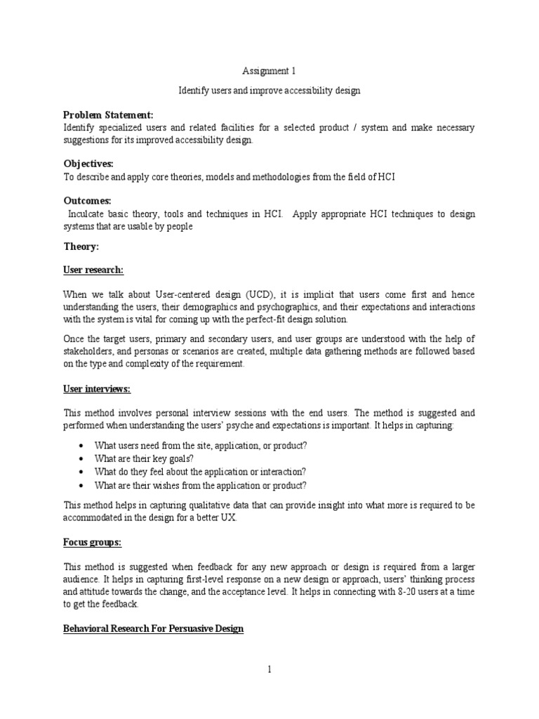 Problem Statement:: User Research | PDF | Accessibility | Usability