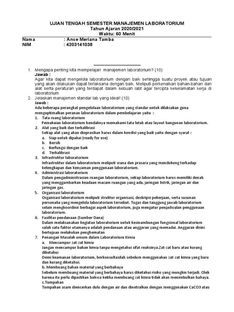 Uts - ManLab Ance Meriana Tamba | PDF