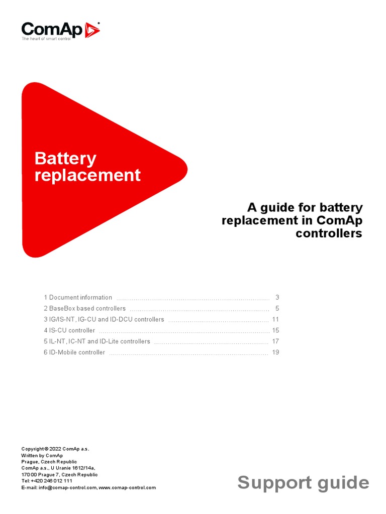 Battery Replacement Guide For ComAp Controllers | PDF | Computer ...