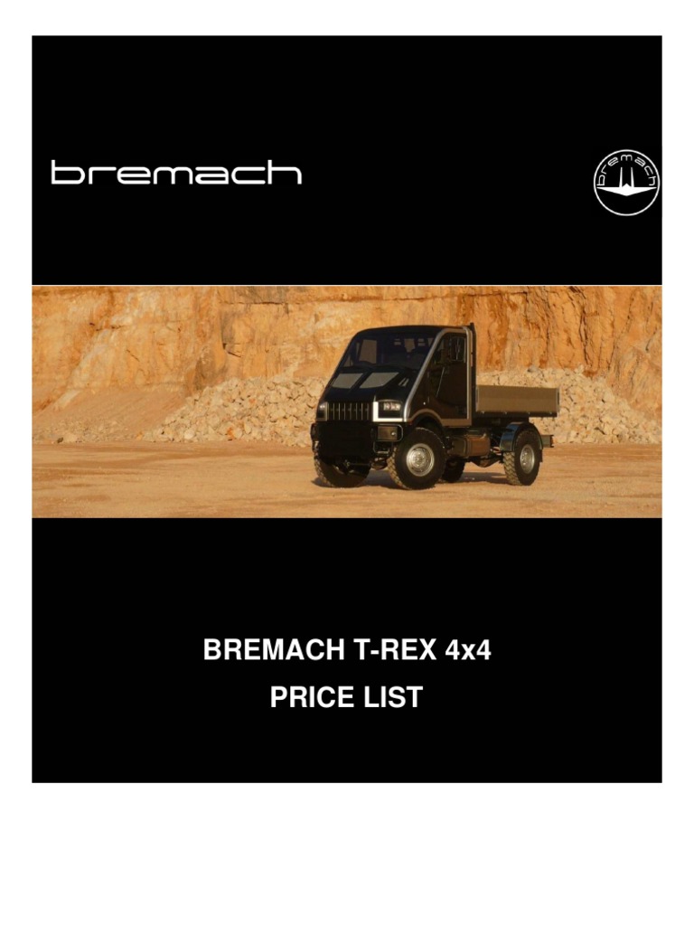 Bremach T-Rex 4x4 Price List | PDF | Transmission (Mechanics) | Truck