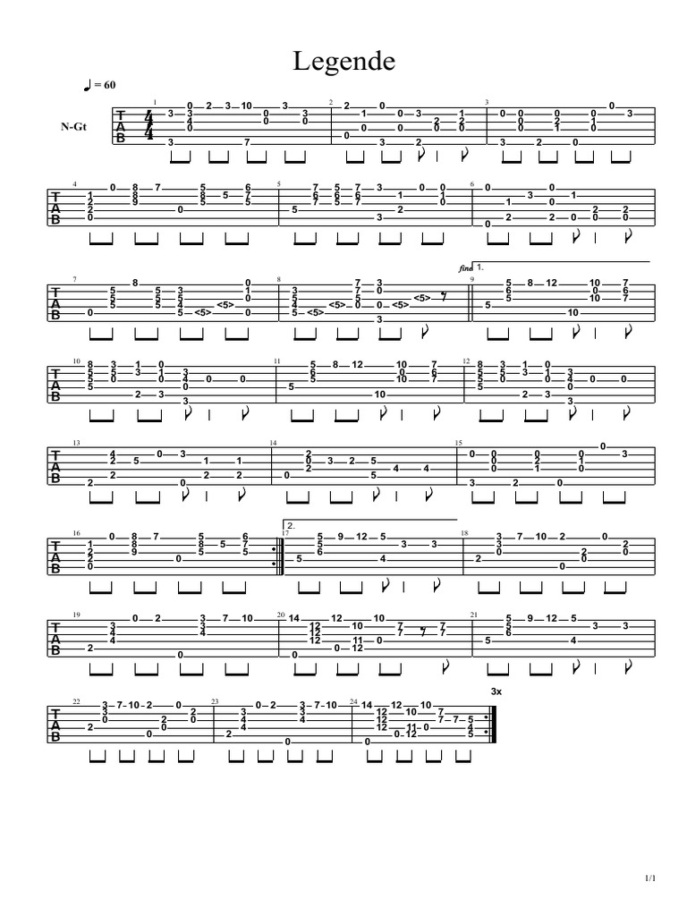 Legende Ernest Shand Guitar Tab | PDF