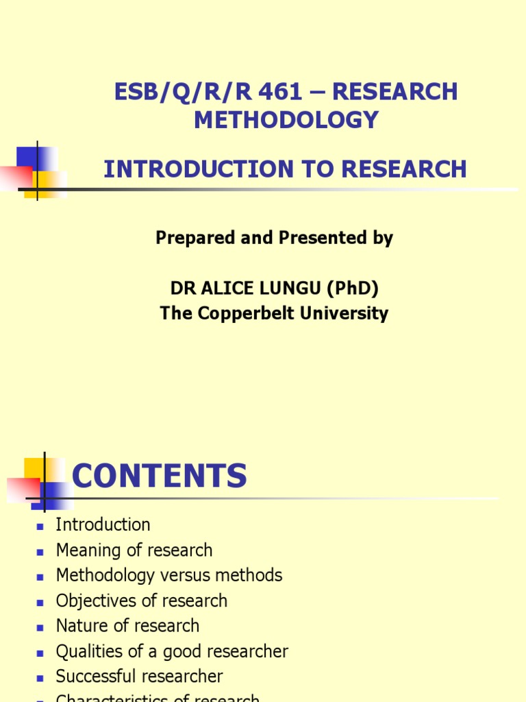Esb/Q/R/R 461 - Research Methodology Introduction To Research | PDF | Scientific Method ...